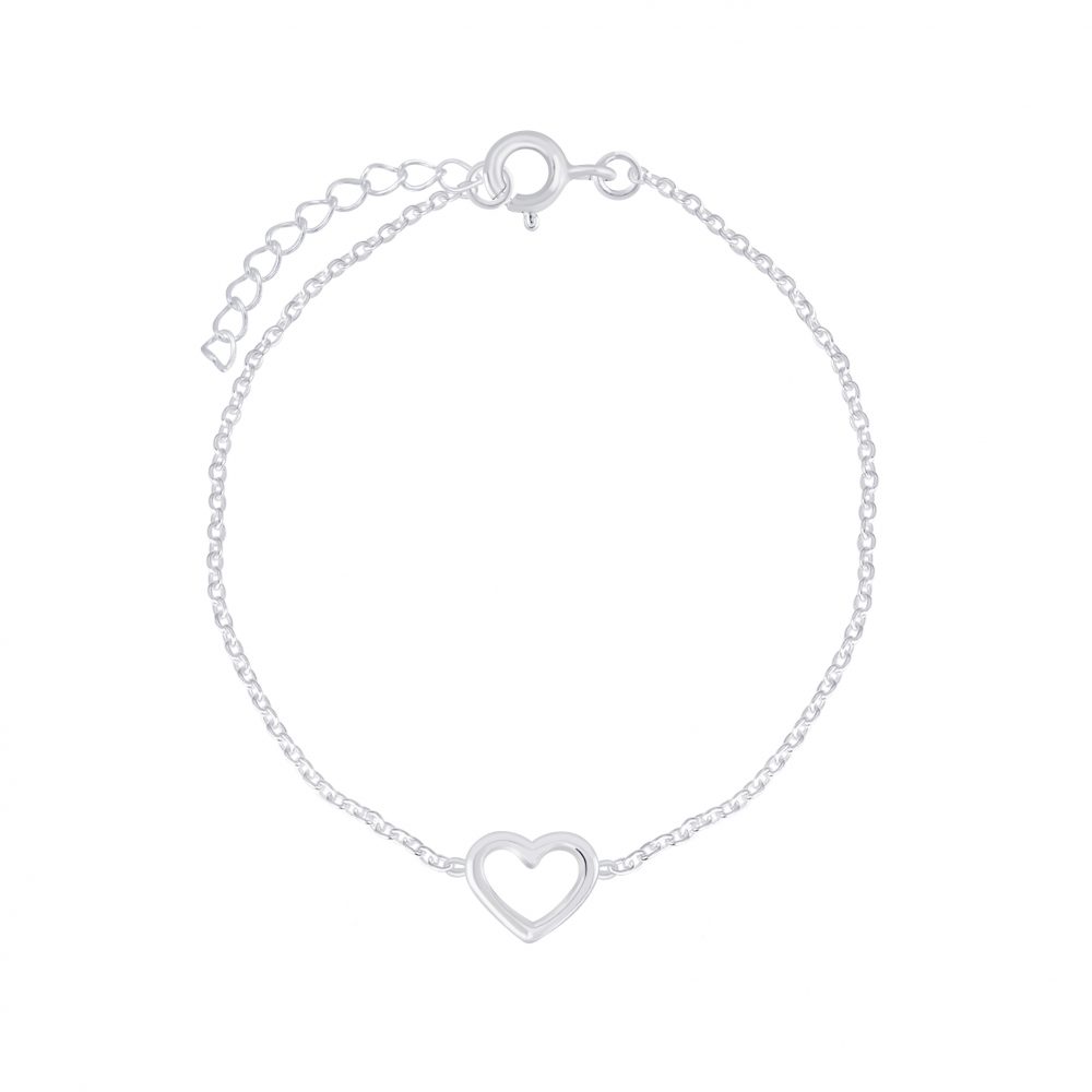Silver Heart Bracelet - 925 Silver Jewelry